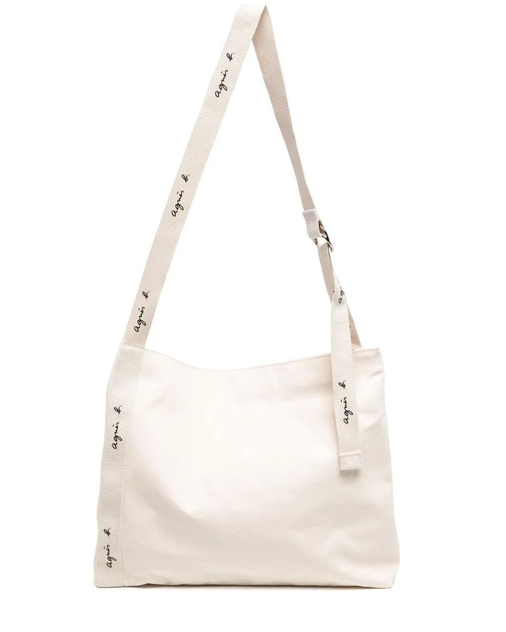 agnès b. Logo-Patch Canvas Tote Bag in White | Lyst