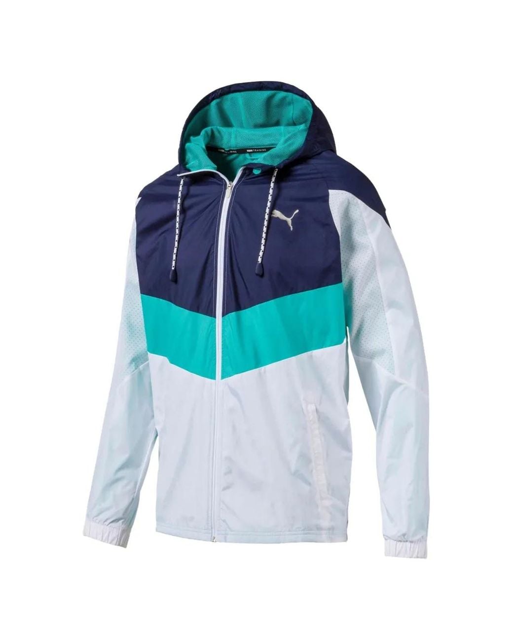 PUMA Reactive Woven Hooded Jacket in Blue for Men | Lyst UK