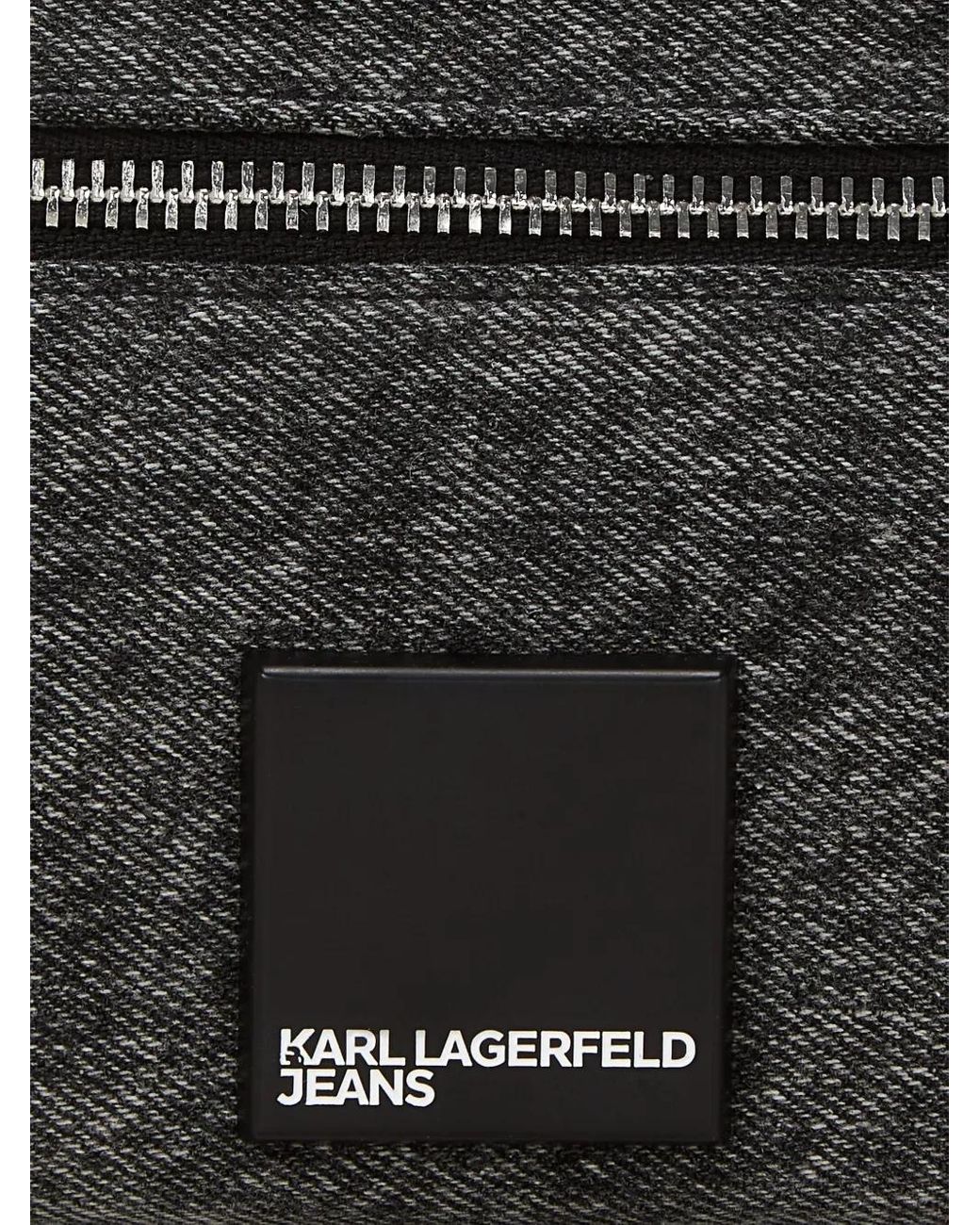 Karl Lagerfeld Logo-Patch Crossbody Bag in Black | Lyst UK
