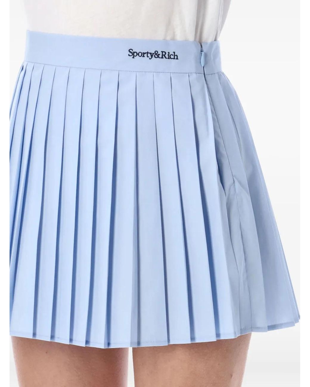 Sporty & Rich Serif Logo Anae Skirt in Blue | Lyst
