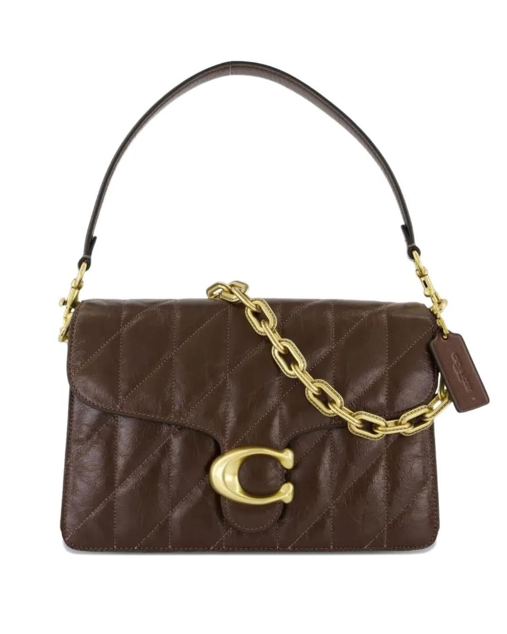 COACH Chain Tabby Shoulder Bag in Brown | Lyst