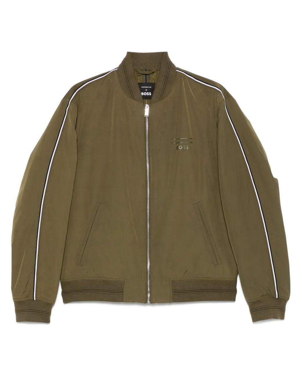 BOSS X Porsche Piped-Trim Bomber Jacket in Green for Men | Lyst