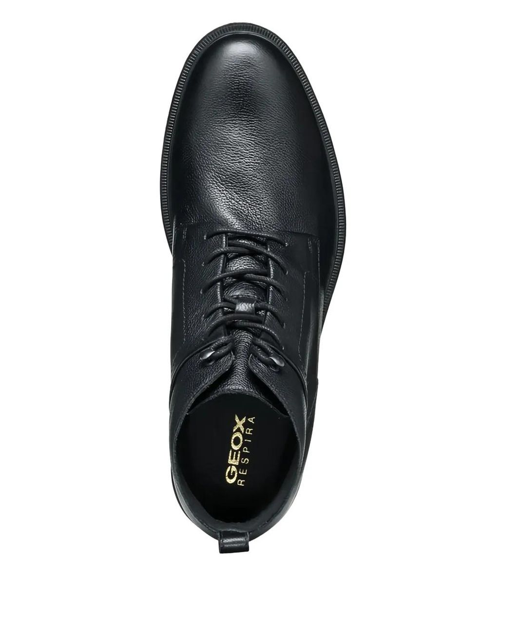 Geox Terence Lace-Up Leather Boots in Black for Men | Lyst