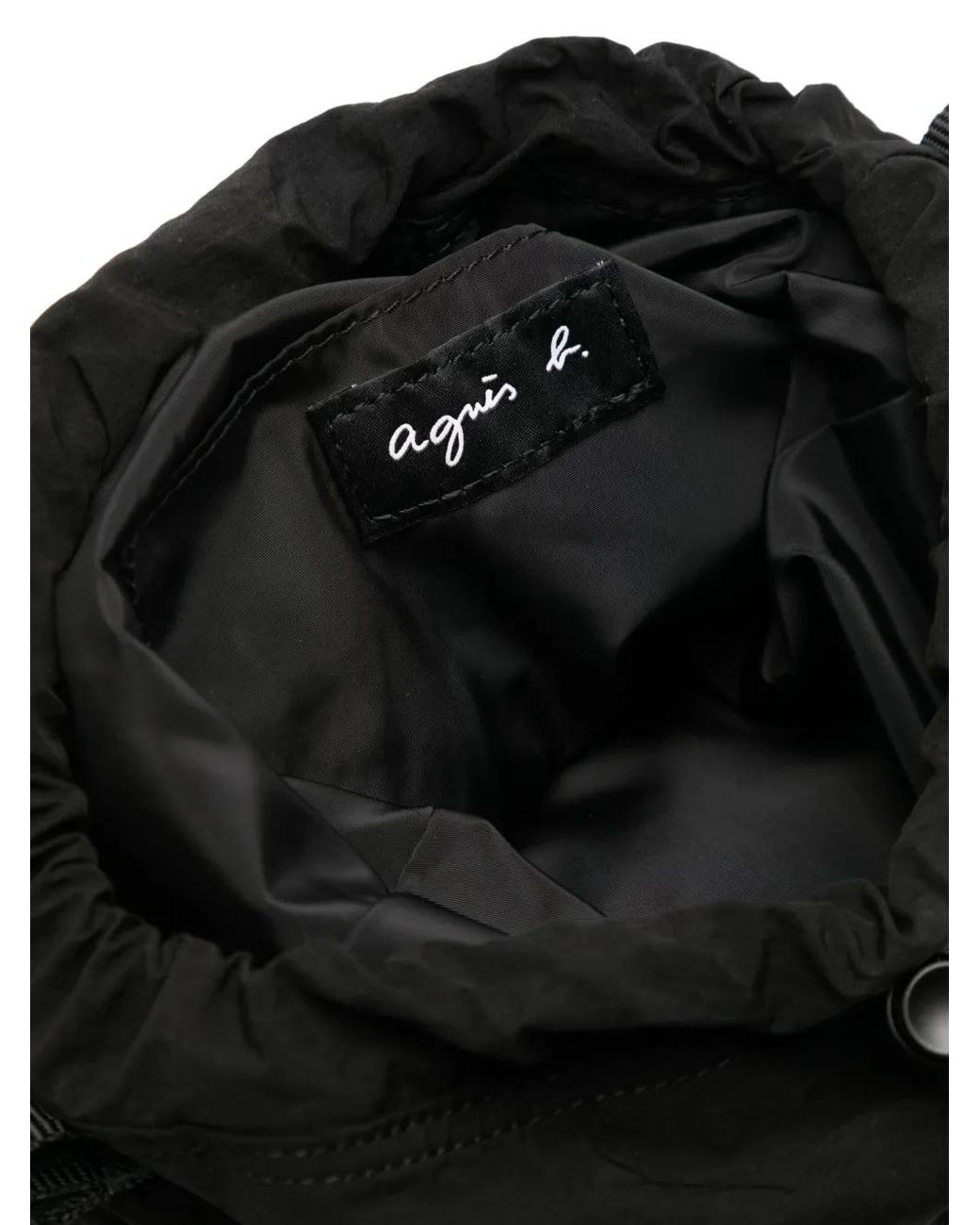 agnès b. Mini Logo Messenger Bag in Black | Lyst