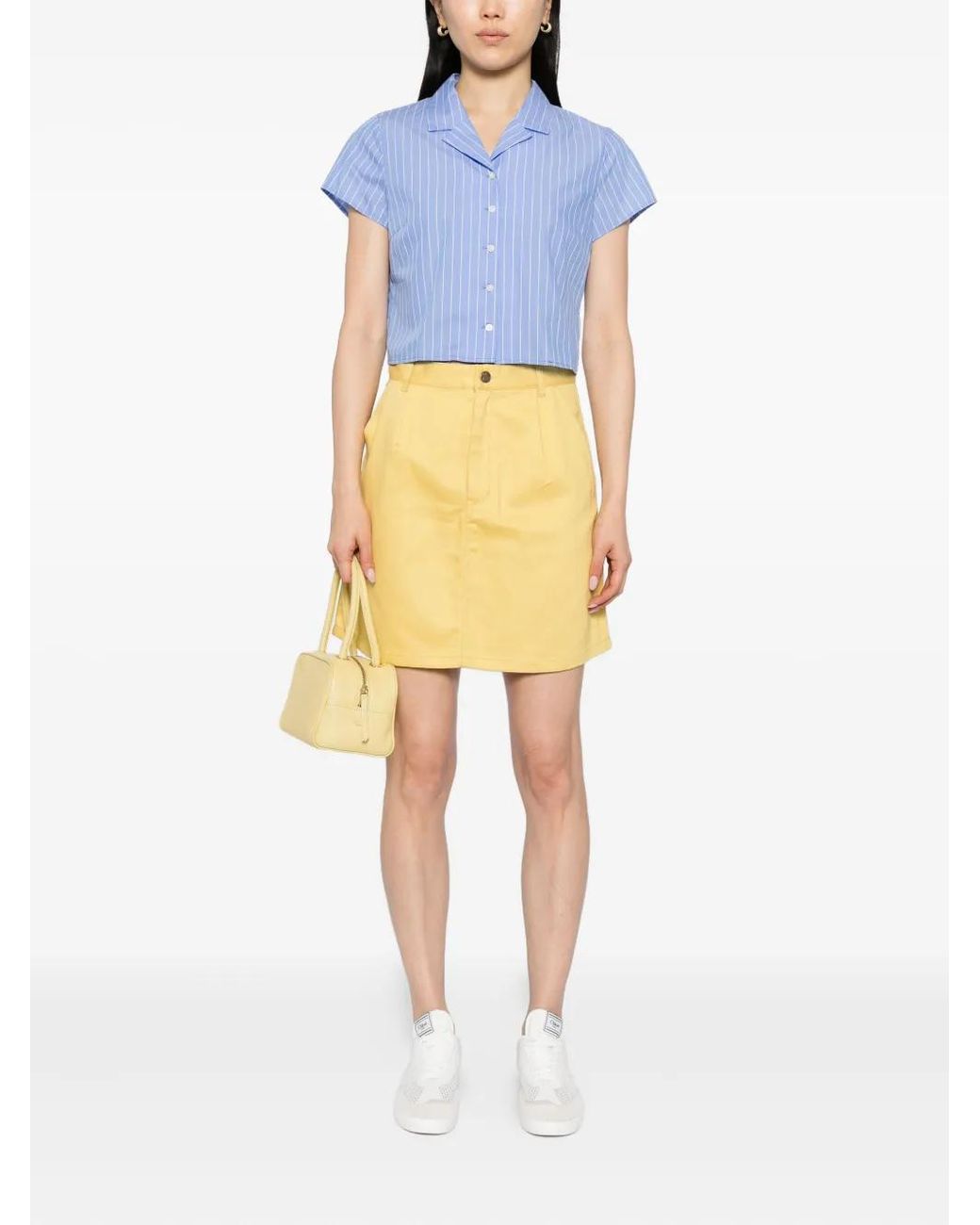 To b. by agnès b. Logo-embroidered Mini Skirt in Yellow | Lyst