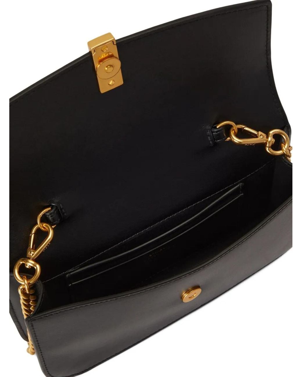 Polo Ralph Lauren Chain-Link Leather Wallet On Strap in Black | Lyst
