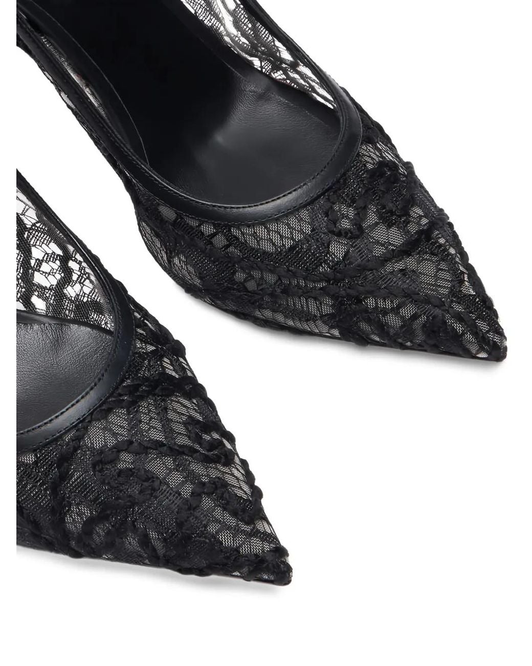 Casadei Chantilly Blade Lace Heel Pumps in White | Lyst UK