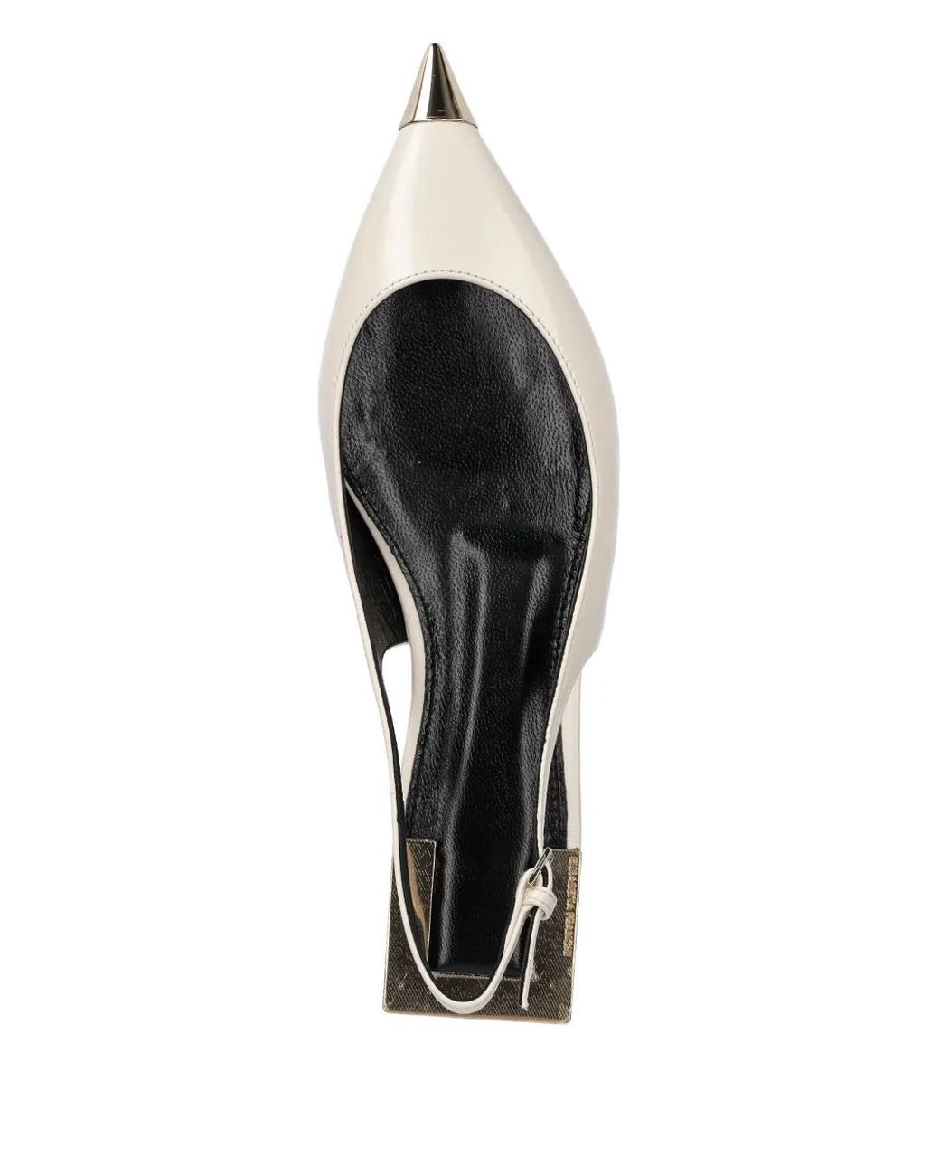 Elisabetta Franchi Pointed-Toe Slingback Ballet Flats in Natural | Lyst