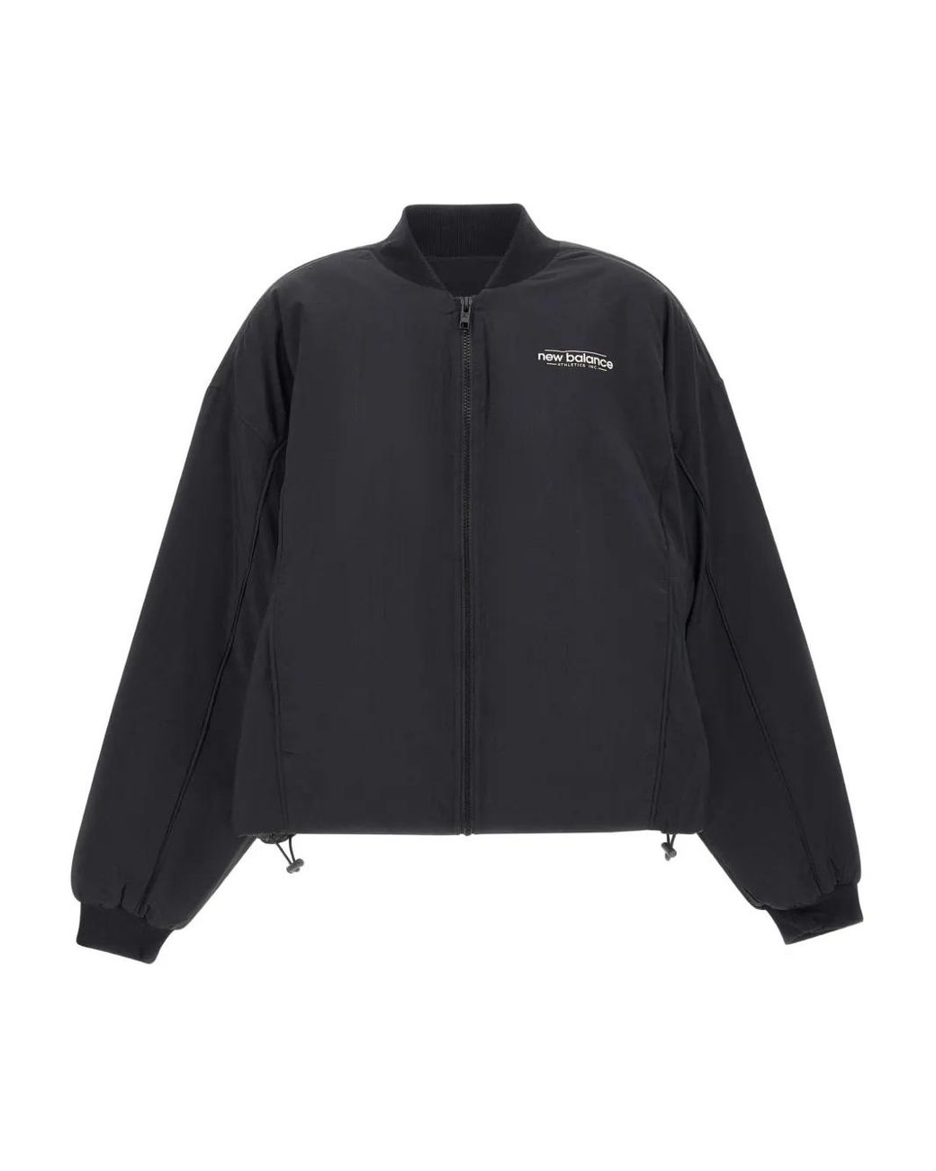 New Balance Graphic-Embroidery Bomber Jacket in Black | Lyst