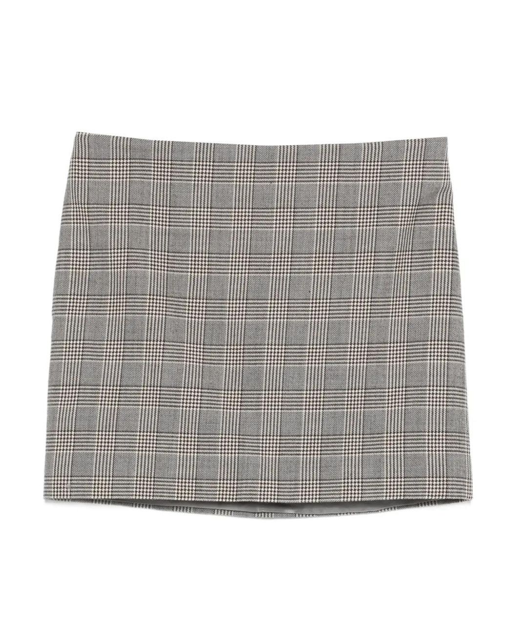 A.M.G Checked-Pattern Mini Skirt in Grey | Lyst UK
