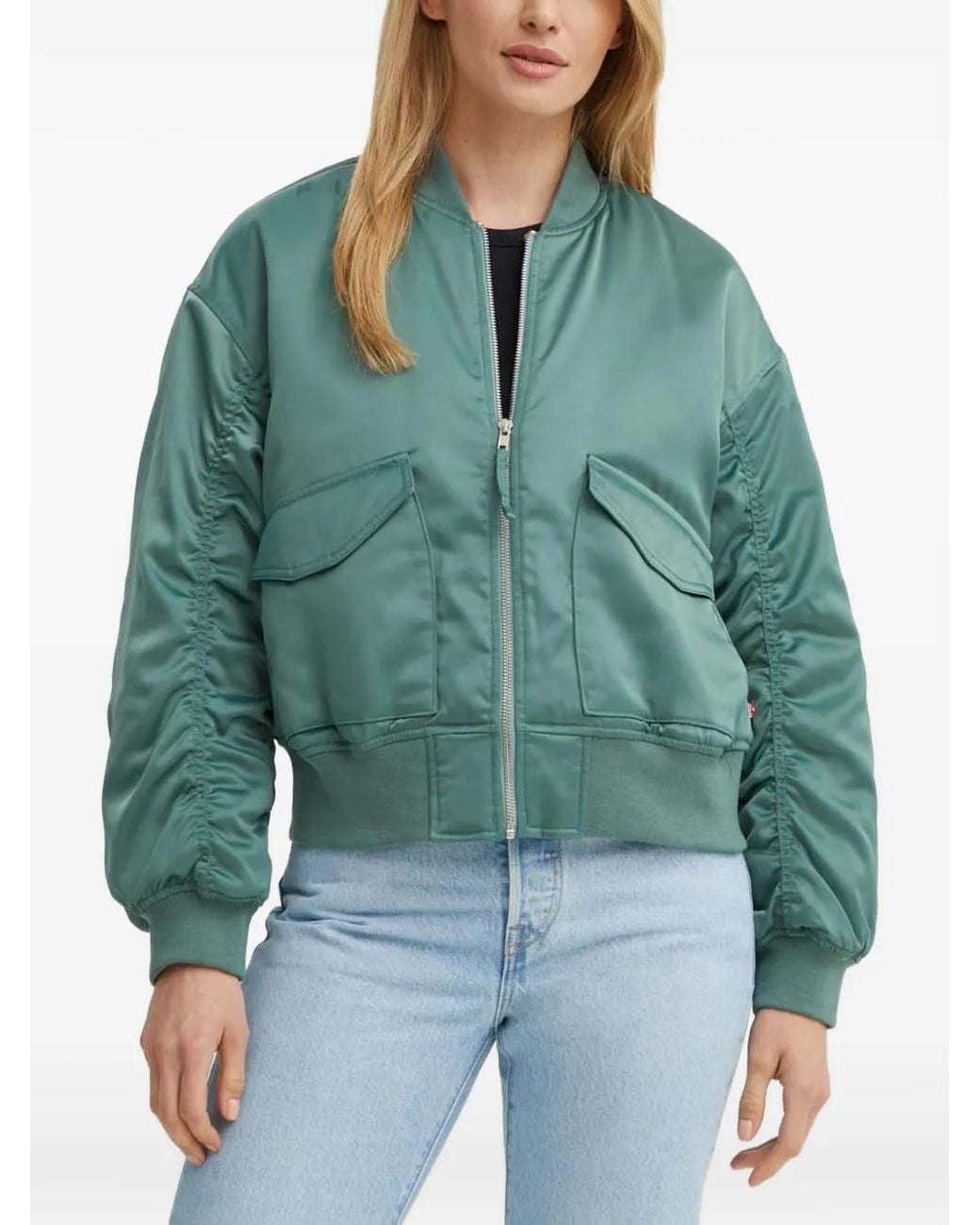 Levi's Flap-Pocket Bomber Jacket in Green | Lyst