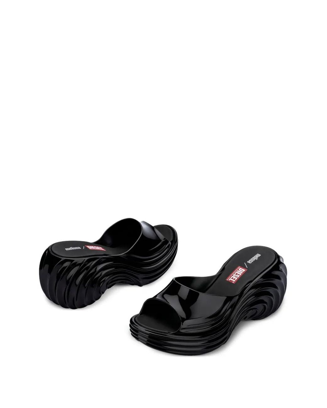 Melissa X Diesel Quantum Platform Wave Slides in Black | Lyst