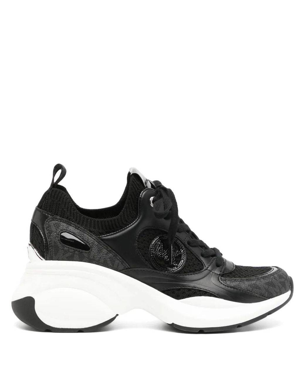 Michael Kors Round Toe Trainer in Black | Lyst