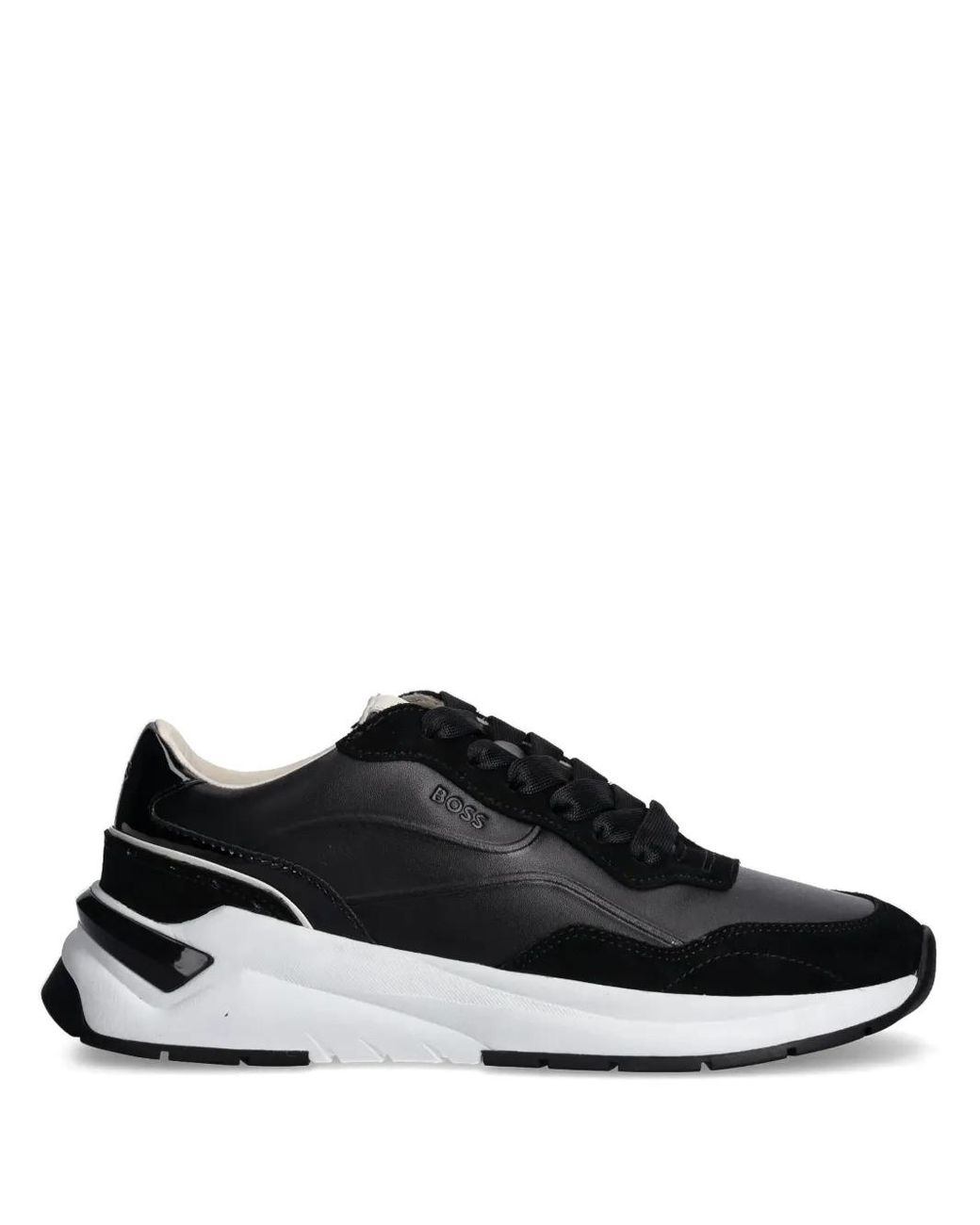 BOSS Logo-Deed Sneakers in Black | Lyst
