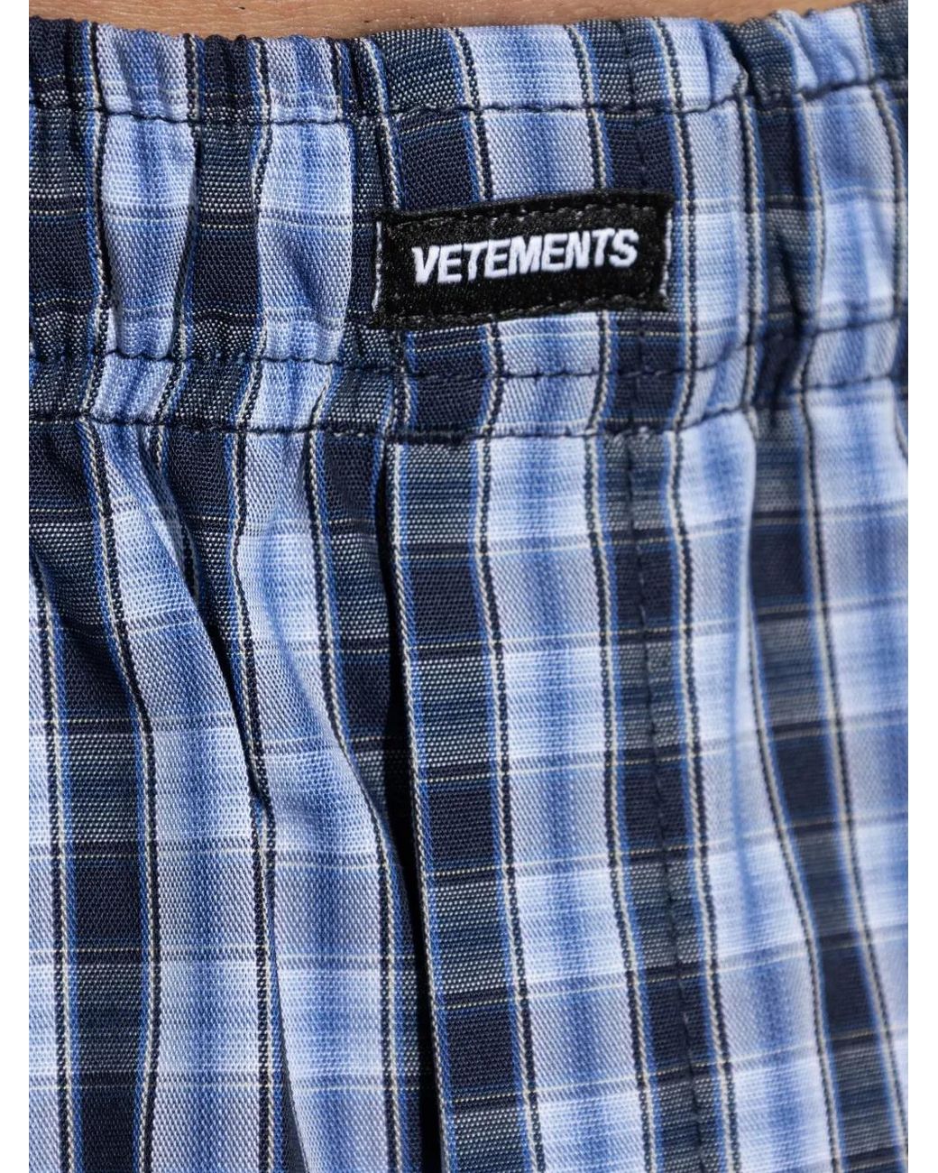 Vetements Check-Pattern Trousers in Blue for Men | Lyst UK