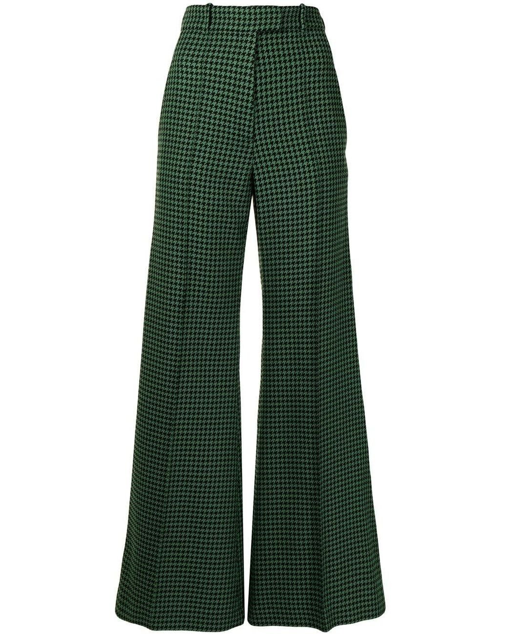 Racil Houndstooth Wide-leg Trousers in Green | Lyst