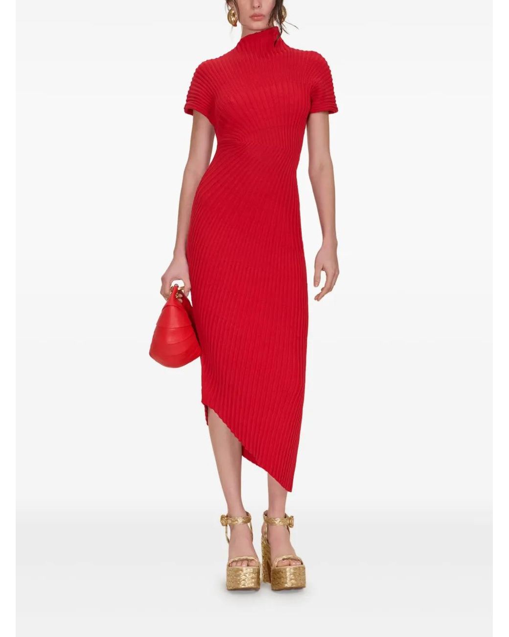 Cult Gaia Chrysta Midi Dress in Red | Lyst