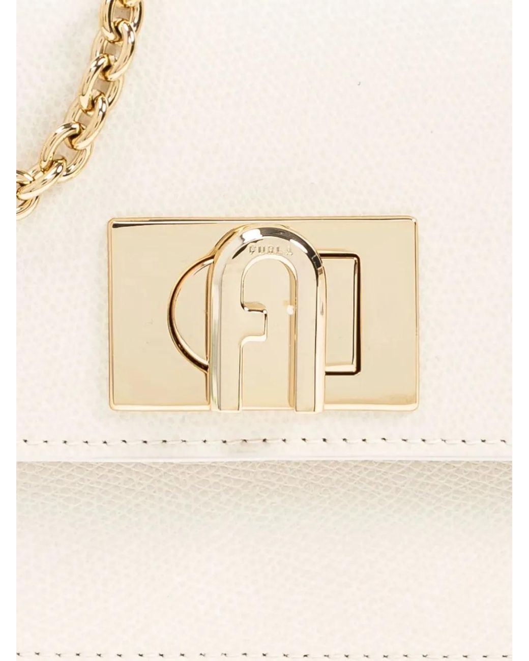 Furla Mini 1927 Chain-Strap Flap Shoulder Bag in Natural | Lyst