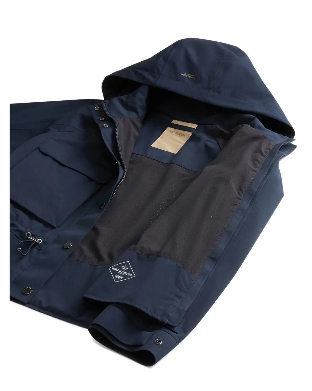 Woolrich Hooded Jacket in Blue | Lyst UK