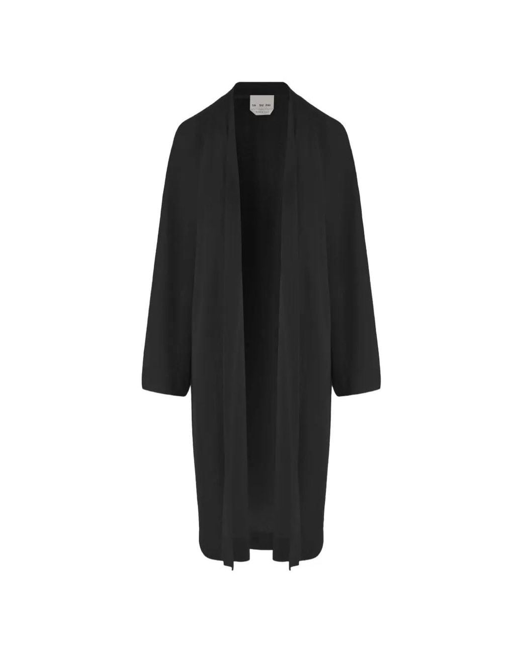 Sa Su Phi Open-Front Long-Sleeve Coat in Black | Lyst