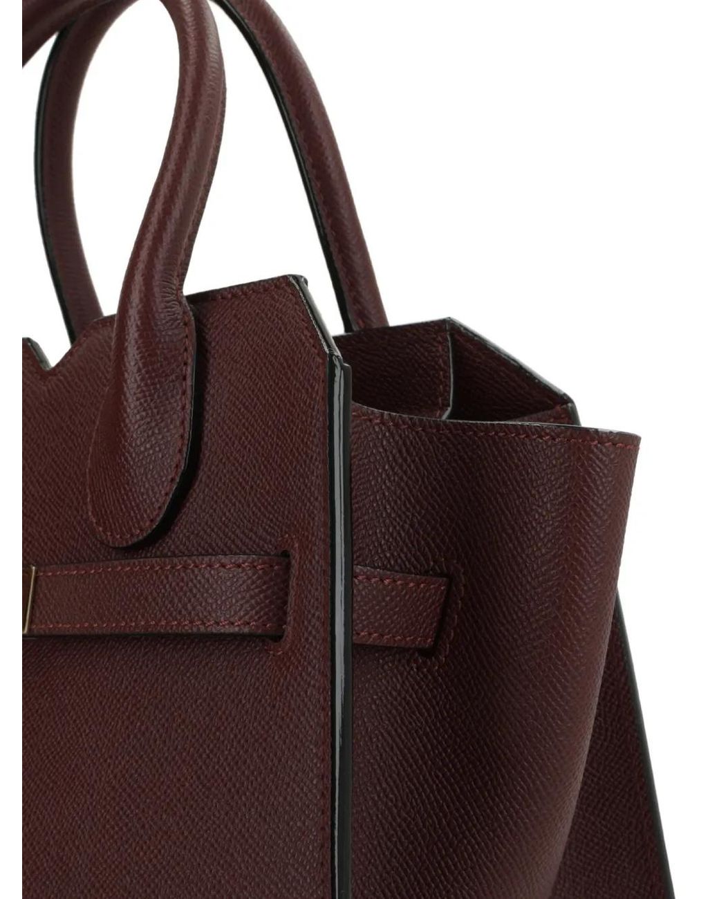 Valextra Mini Milano Leather Tote Bag in Brown | Lyst UK