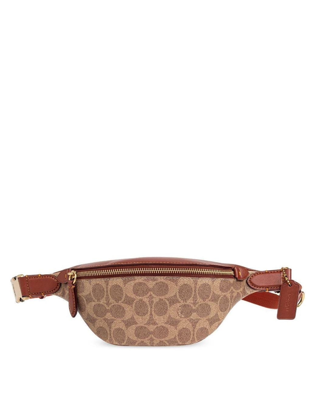 COACH Monogram Canvas Belt Bag in Brown | Lyst