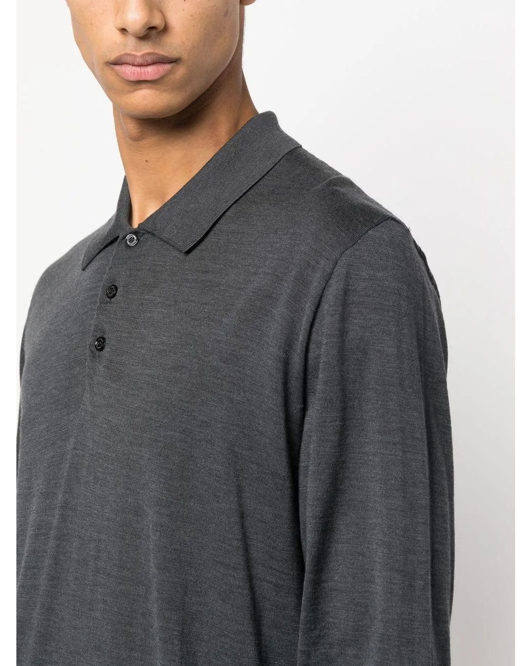 Golden Goose Grey Polo Shirt In Wool in Grey for Men | Lyst UK