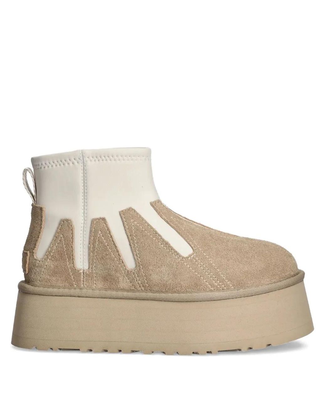 UGG Classic Mini Dipper Platform Ankle Boots in Natural | Lyst