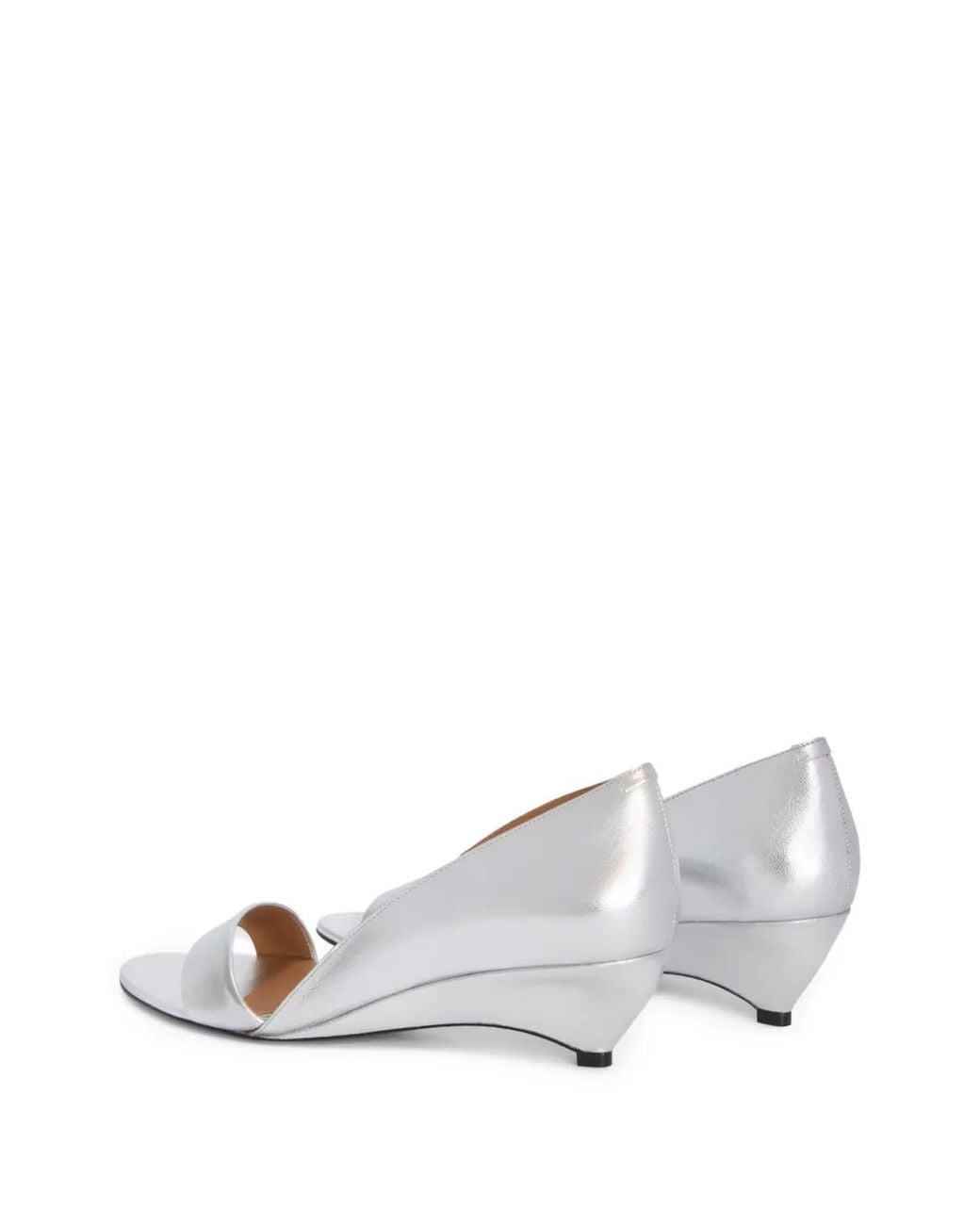 Jil Sander Leather Heeled Sandals in White | Lyst