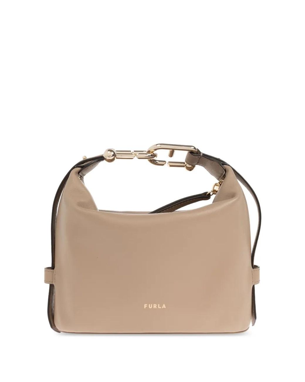 Furla Greige Tote Bag in Metallic | Lyst