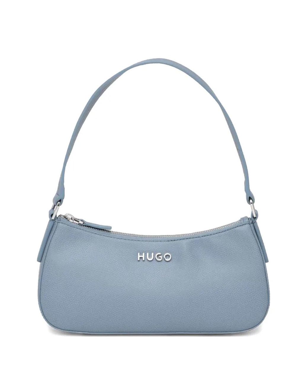 HUGO Logo-Lettering Shoulder Bag in Blue | Lyst UK