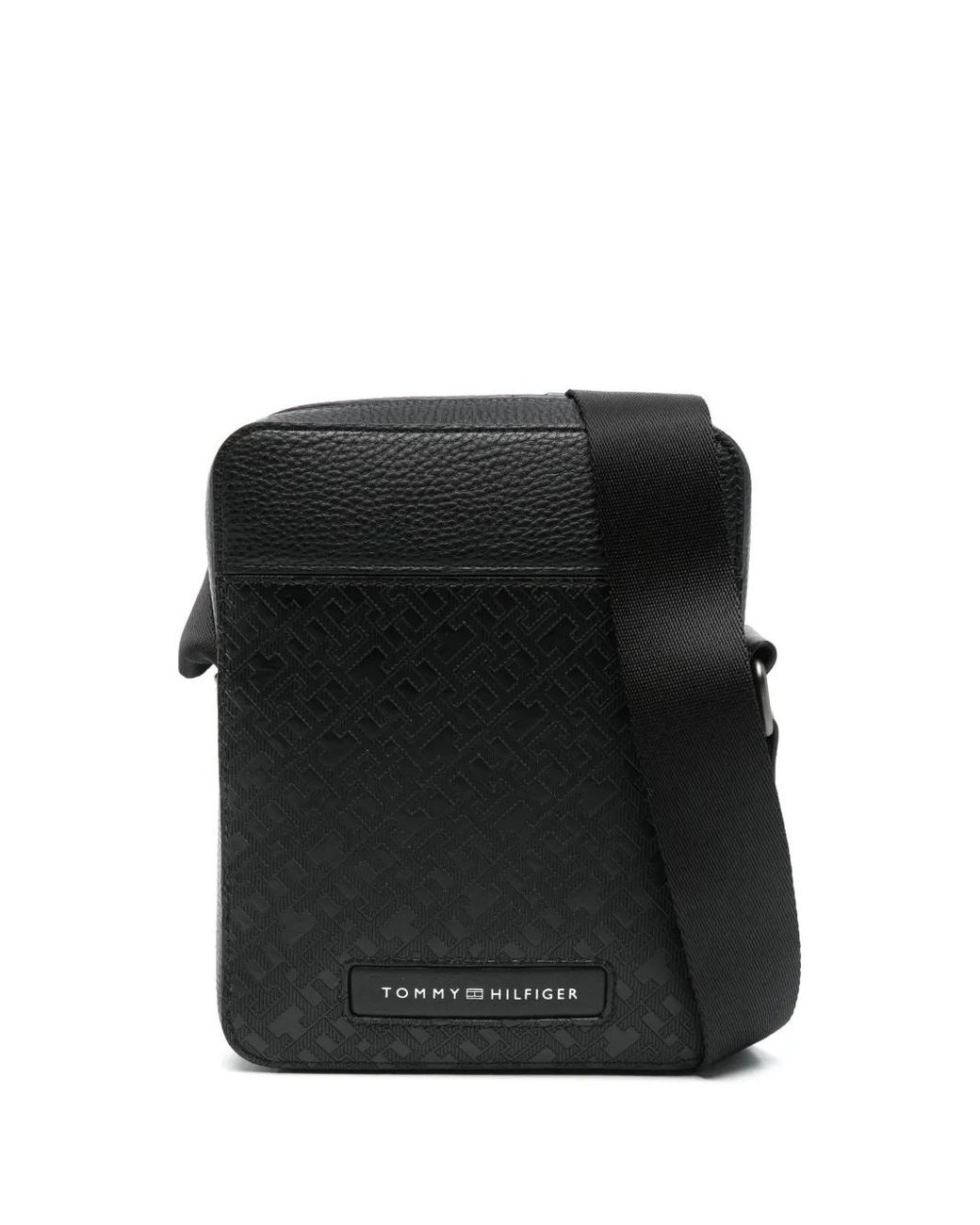 Tommy Hilfiger Mini Th Monogram Messenger Bag in Black for Men | Lyst