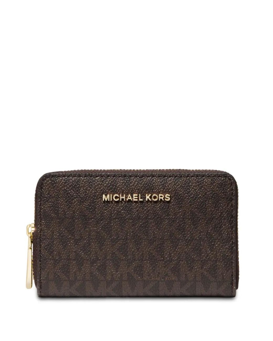 MICHAEL Michael Kors Monogram-Pattern Wallet in Brown | Lyst UK