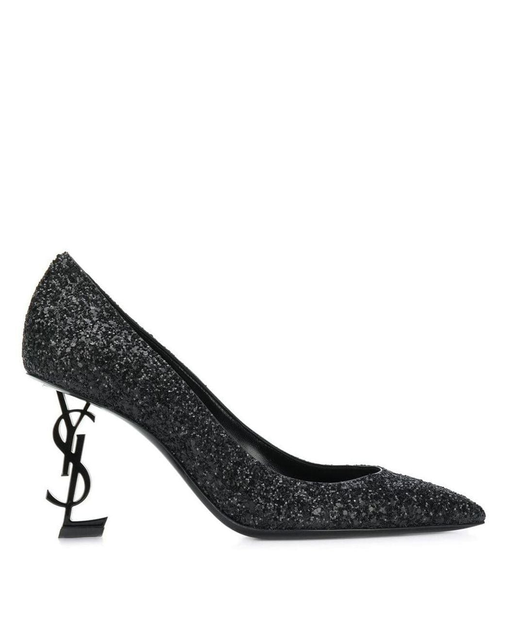 Saint Laurent Opyum 85 Glitter Pumps in Black | Lyst