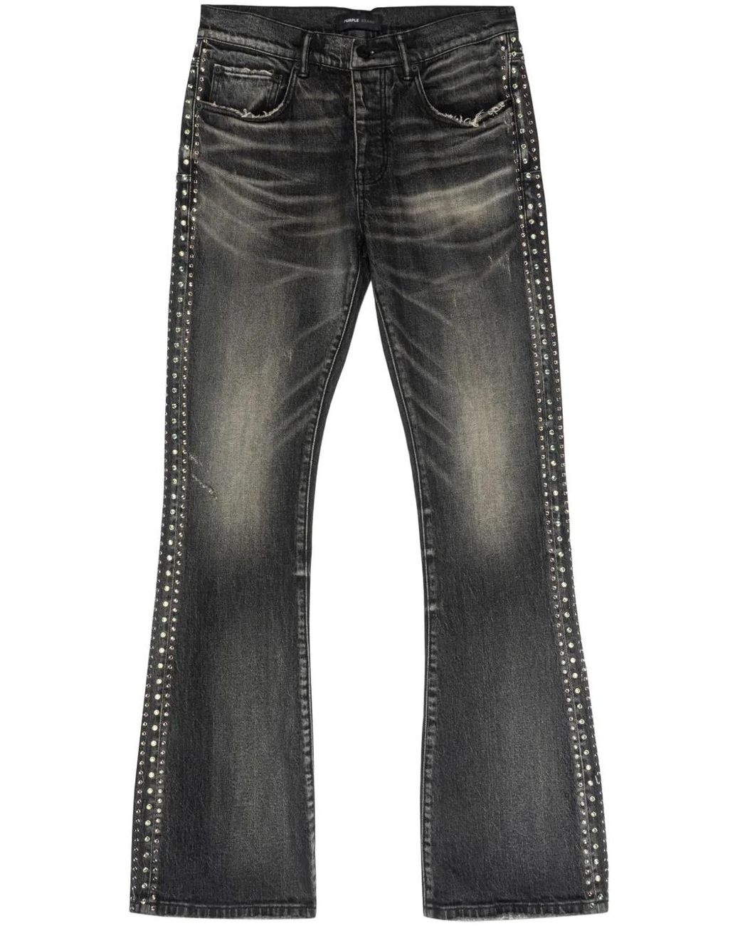 Purple Brand Rhinestone-Embellished Bootcut Jeans in Gray for Men | Lyst