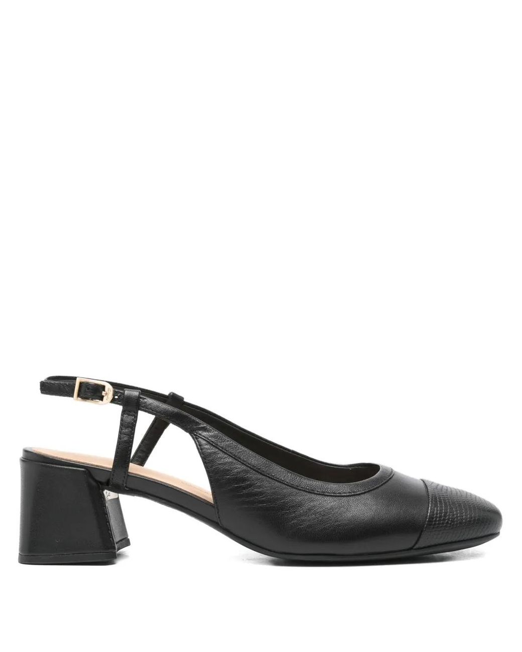 Clarks 45Mm Nyta45 Slingback Block-Heel Pumps in Black | Lyst