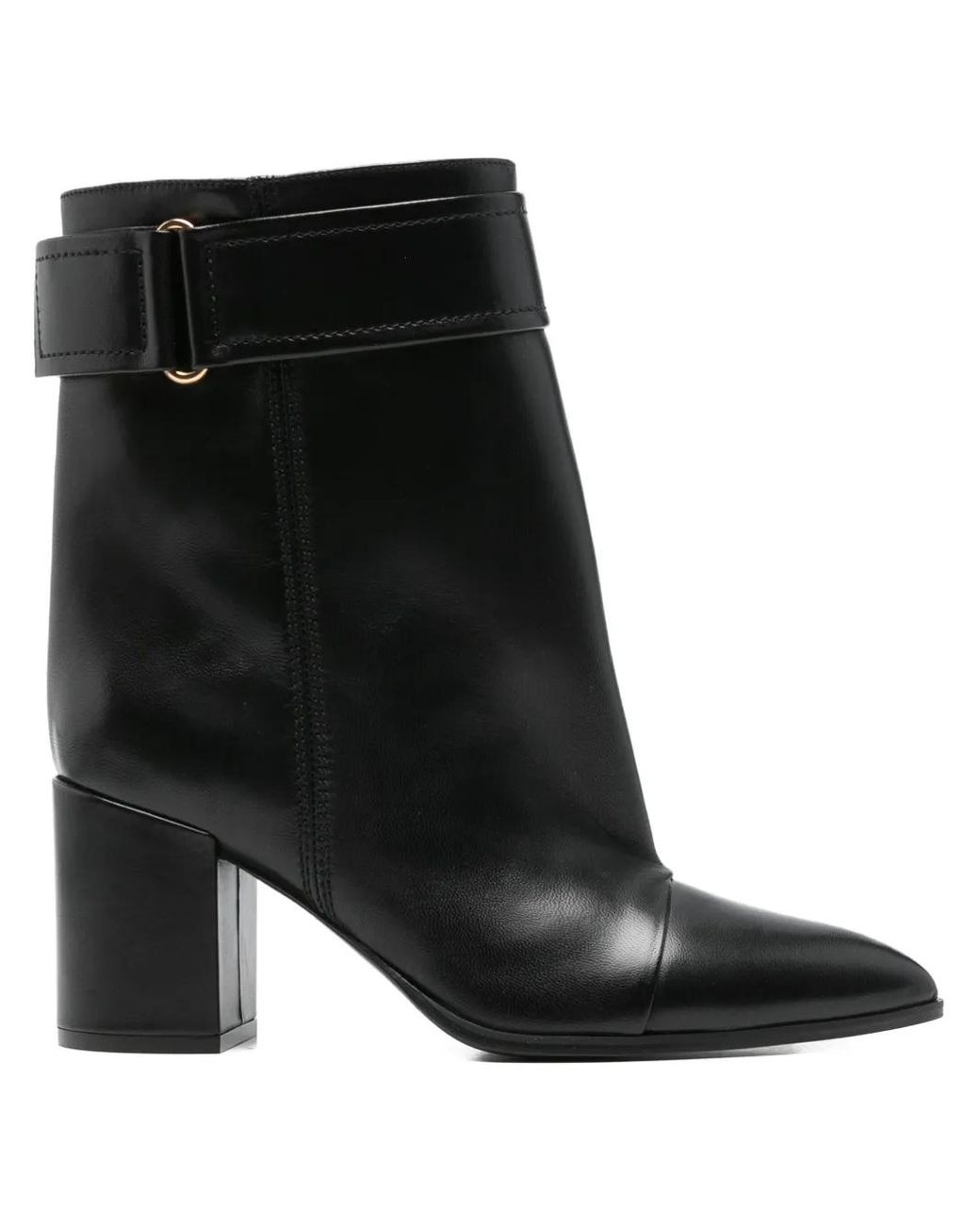 Lella Baldi Buckled Ankle Boots in Black | Lyst