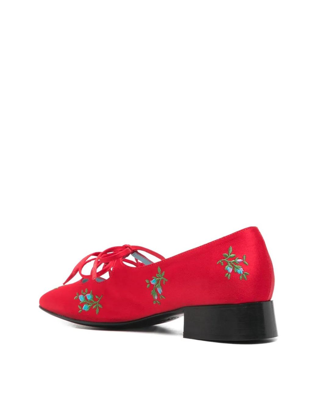 Nicole Saldaña Isabel Floral-Embroidery Pumps in Red | Lyst