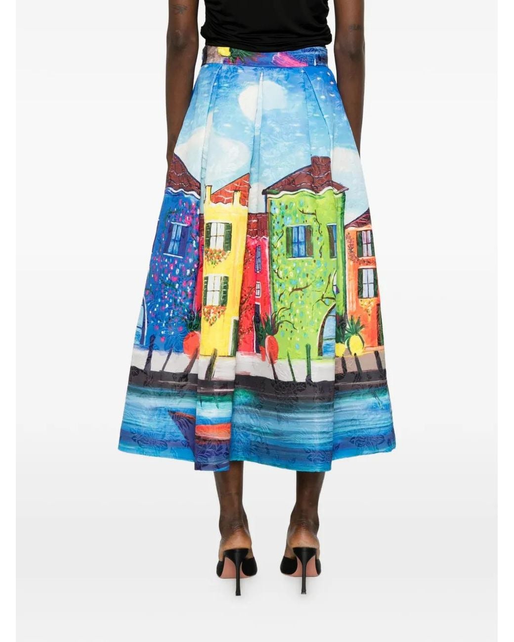 Lunatica Milano Luna Mt Midi Skirt in Blue | Lyst UK