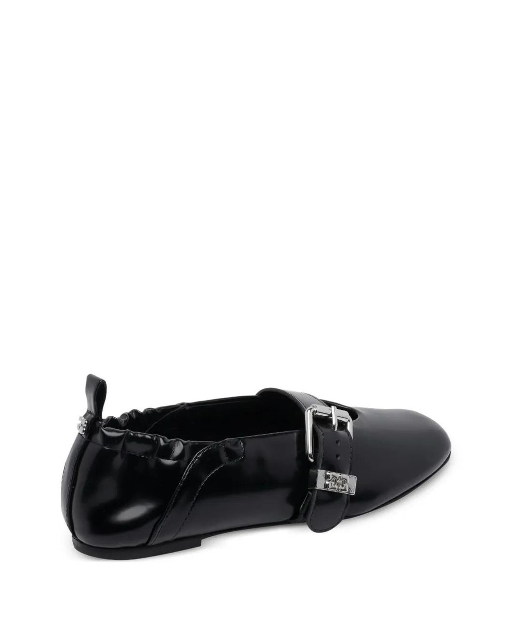 Ganni Sue Buckle-Detail Ballet Flats in Black | Lyst