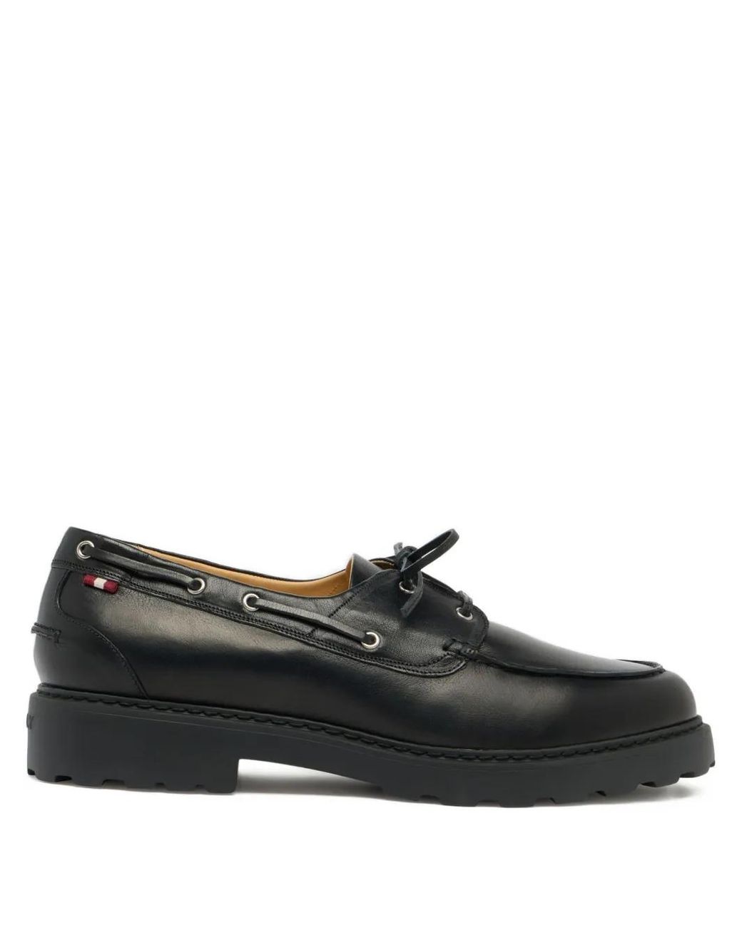 Bally Gusto Leather Boat Shoes in Black for Men | Lyst