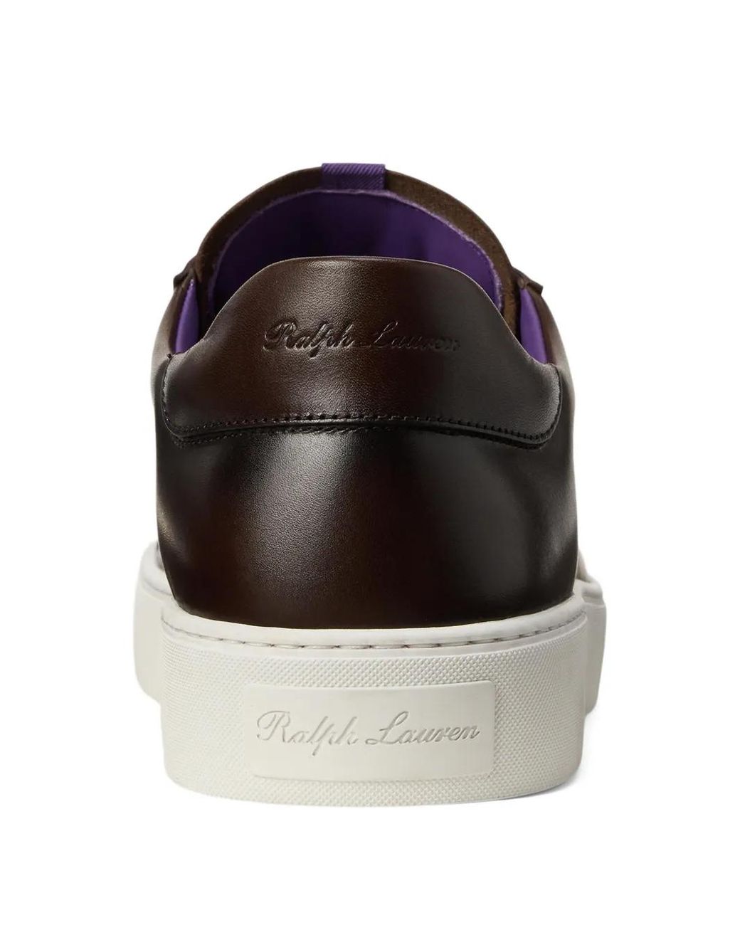 Ralph Lauren Severn Burnished Lace-Up Sneakers in Brown for Men | Lyst