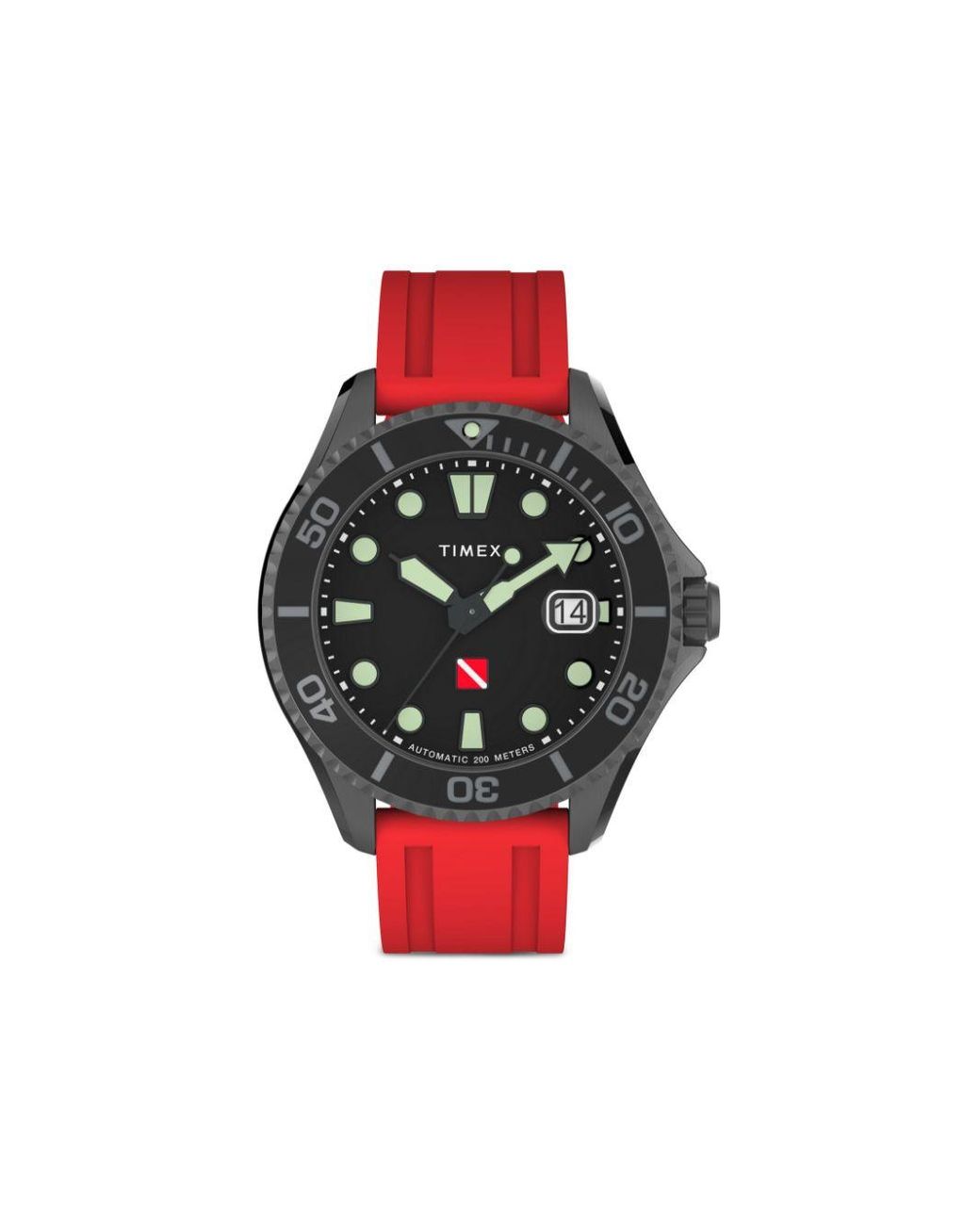 Timex Deepwater Tiburón 43Mm in Red for Men | Lyst