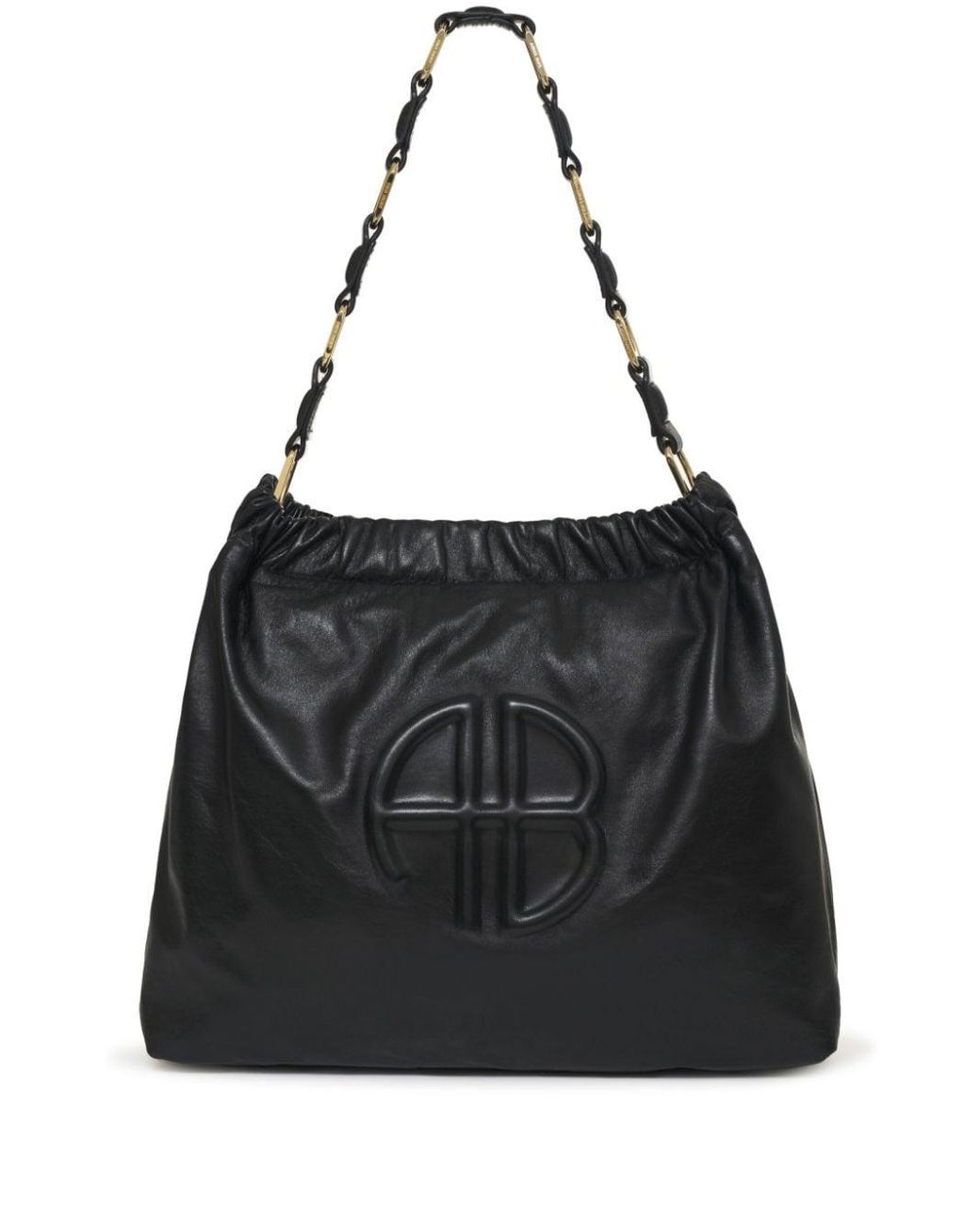 Anine Bing Kate Leather Shoulder Bag In Black Lyst