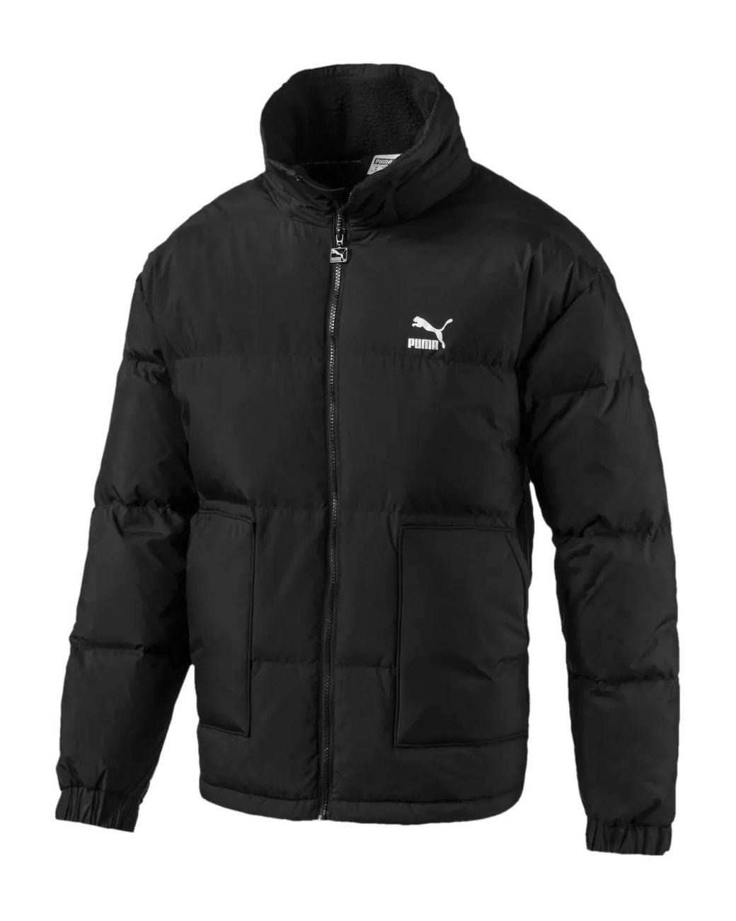 PUMA Logo Quilted Puffer Jacket in Black for Men | Lyst