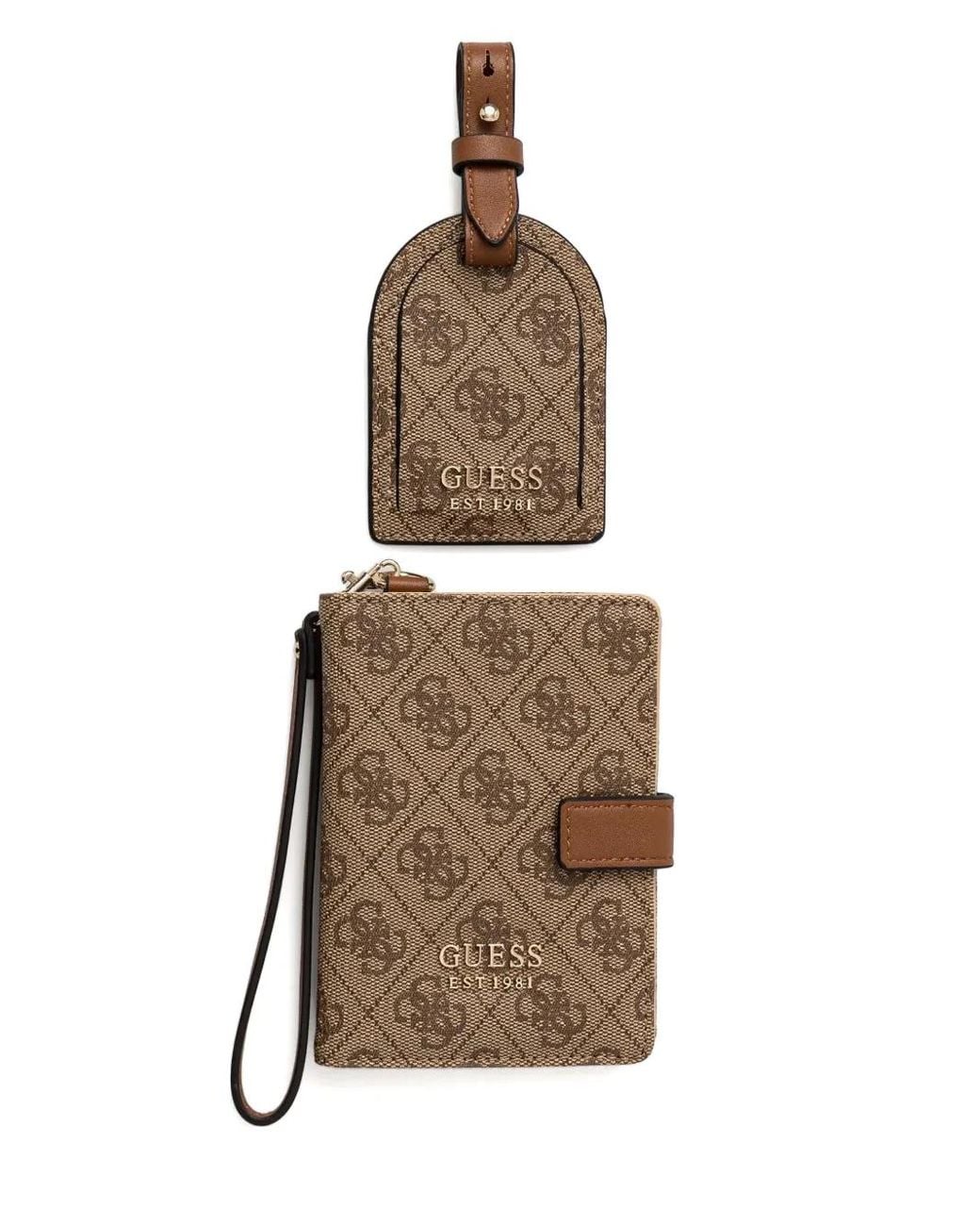 Guess Embossed-Logo Passport Cover And Luggage Tag Set in White | Lyst