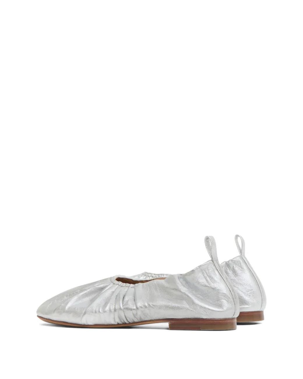 Mansur Gavriel Ruched Ballerina Flats in White | Lyst