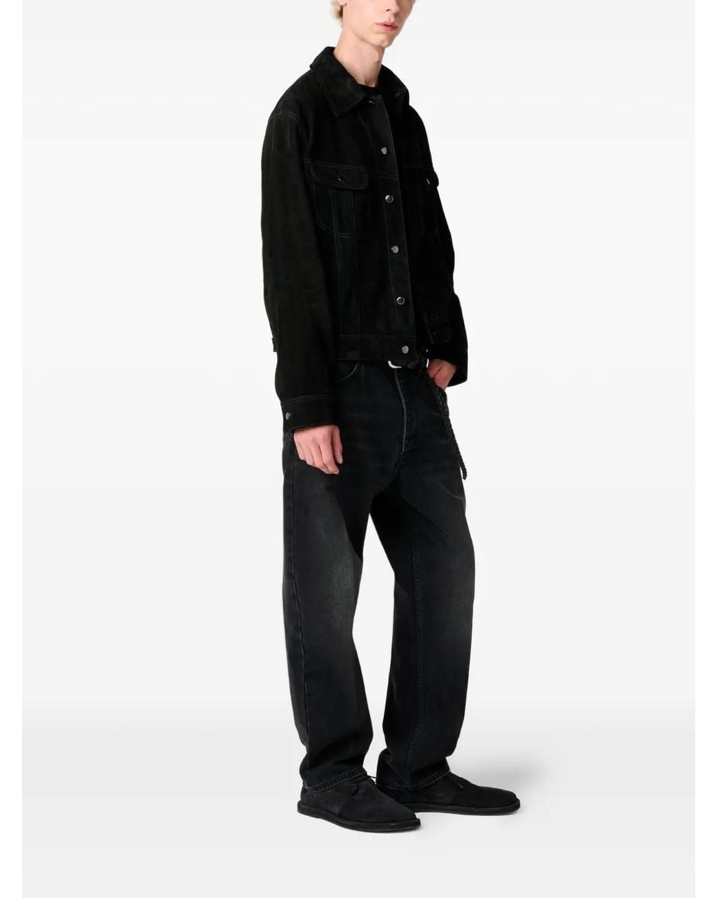 Studio Nicholson Windslow Pressed-Crease Jeans in Black for Men | Lyst