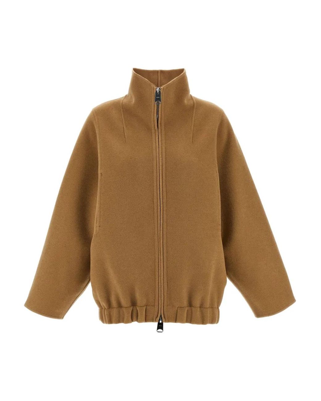 KHAITE Garrett High-Neck Bomber Jacket in Natural | Lyst