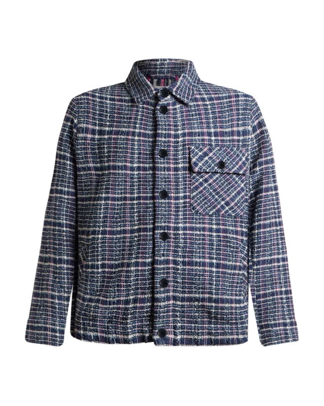 Etro Jacquard Check Jacket in Blue for Men | Lyst UK